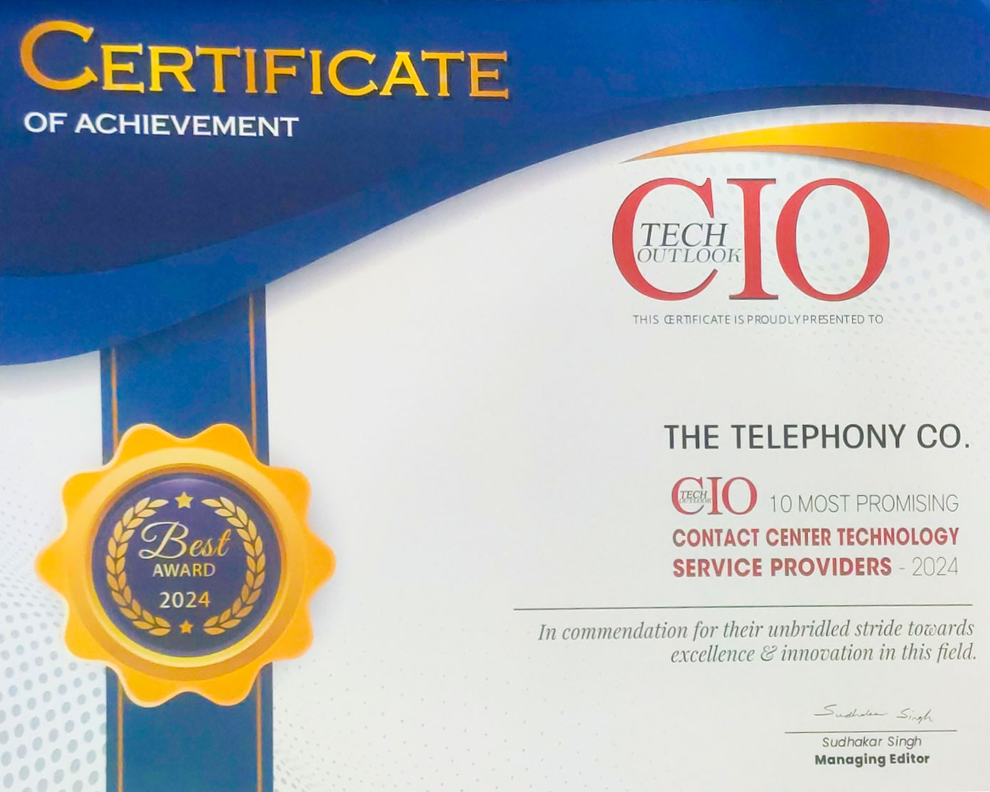 Featured in CIO Tech Outlook’s 2024 List of Top 10 Contact Center Providers